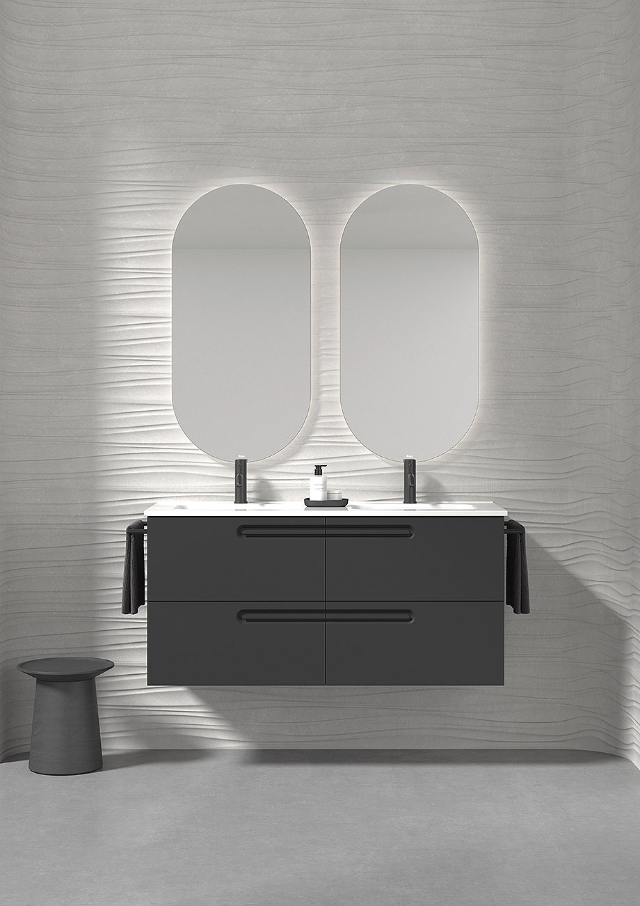 Colección de muebles, lavabos y espejos Econic de Royo